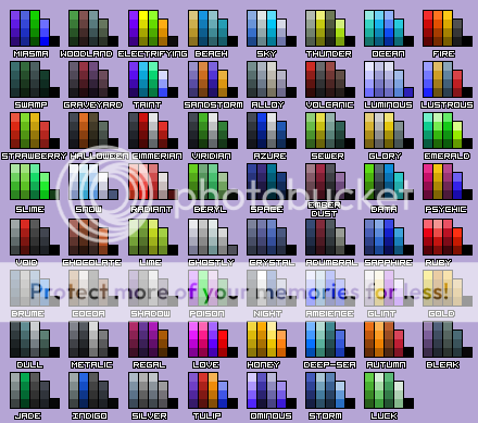 newpalettes-3.png (440×389) | Pixel art games, Pixel art design, Pixel ...